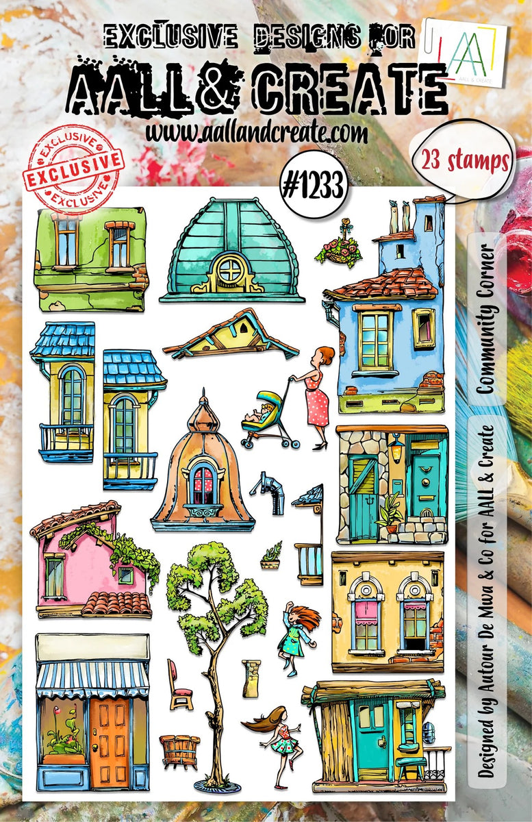 #1233 Community Corner - A5 Stamp Set| Stamplistic