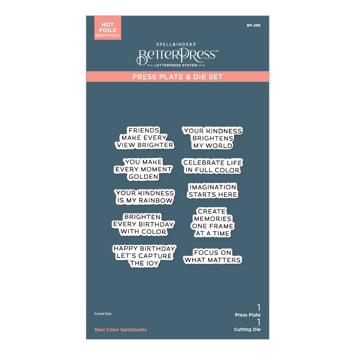 Reel Color Sentiments BetterPress Plate & Die Set| Stamplistic