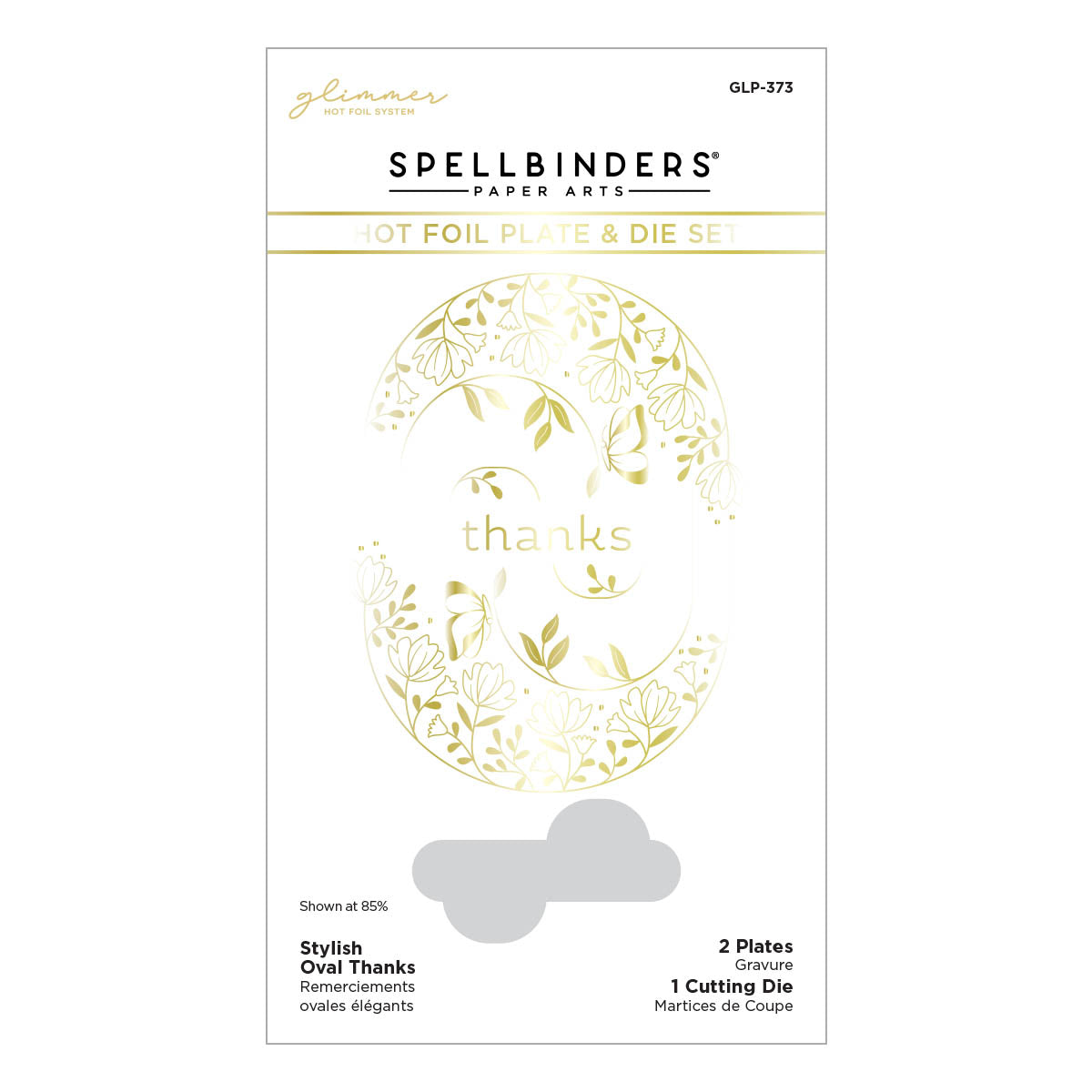 Stylish Oval Thanks Glimmer Hot Foil Plate & Die Set - DISCONTINUED ...