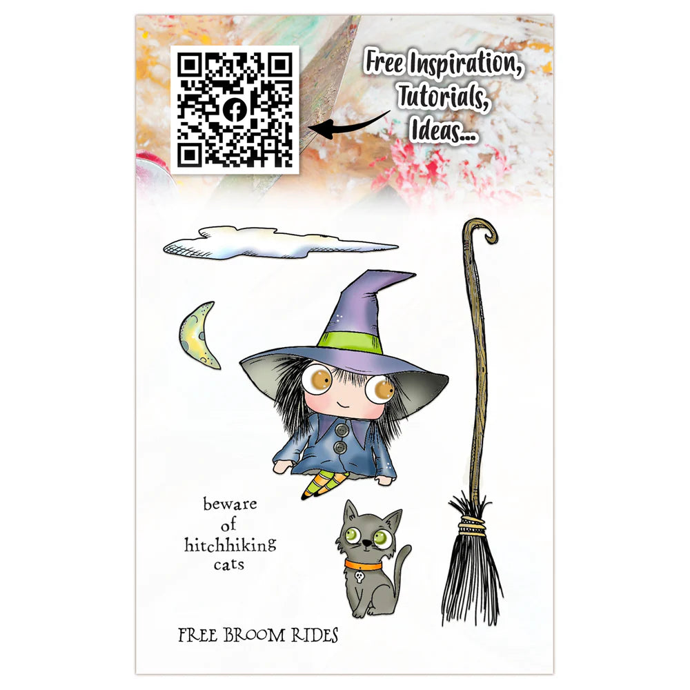 #1298 Free Broom Rides - A7 Stamp Set| Stamplistic