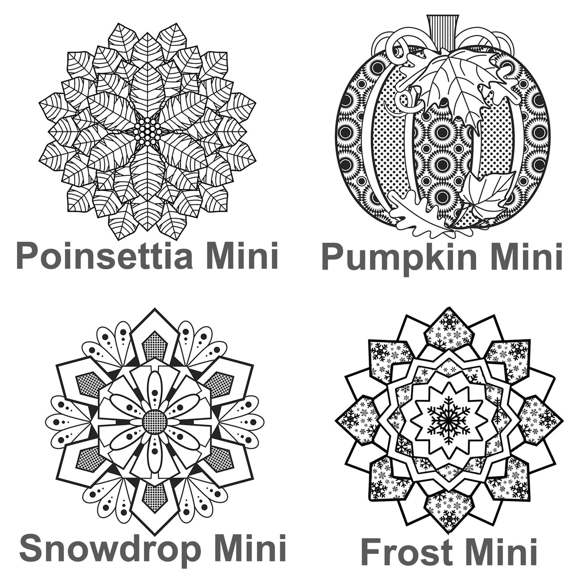MINI Set 2 - MINI Pumpkin-Frost-Poinsettia-Snowdrop| Stamplistic